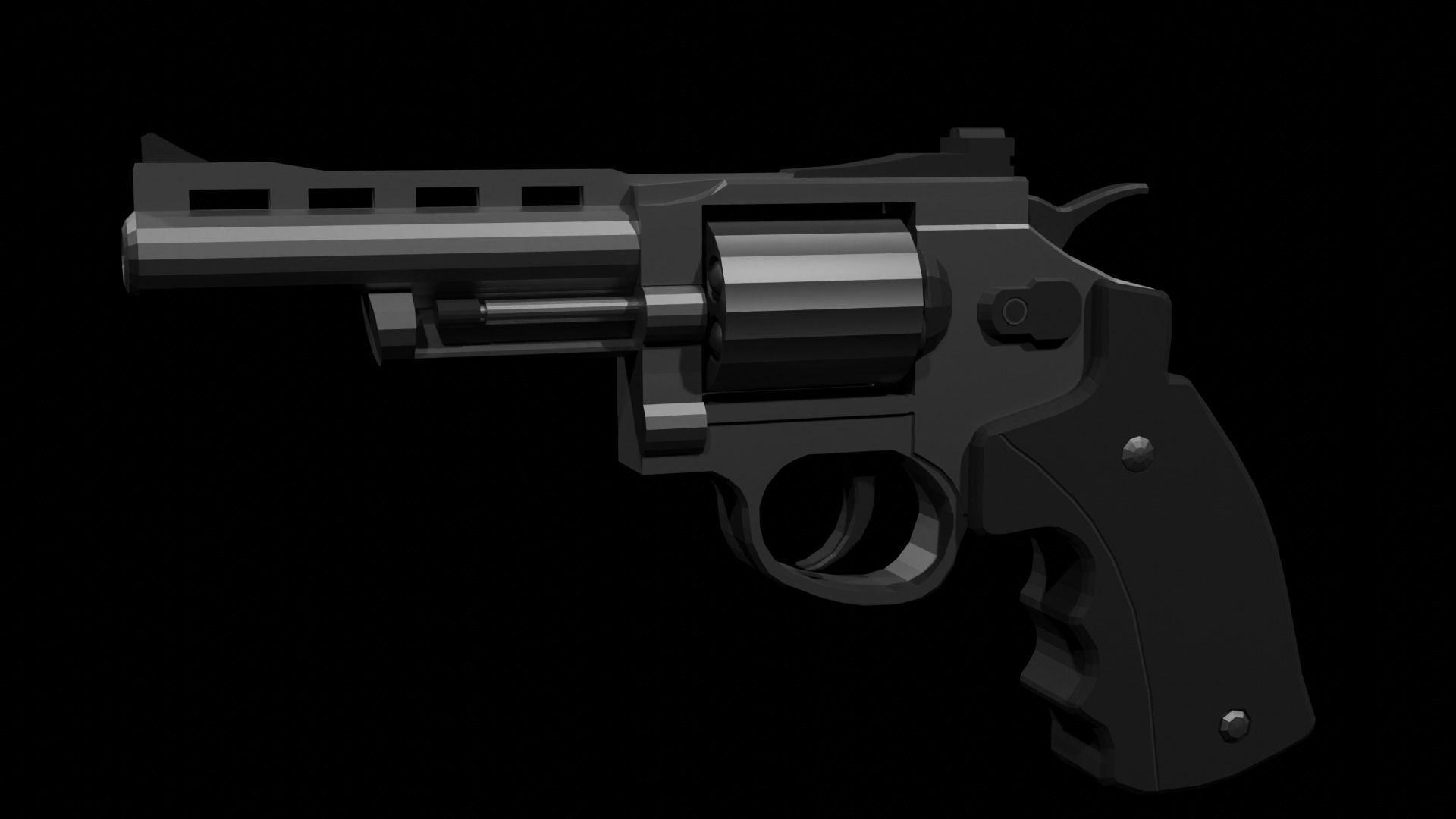 Simple Revolver Caliber 38 free VR / AR / low-poly 3D model rigged ...
