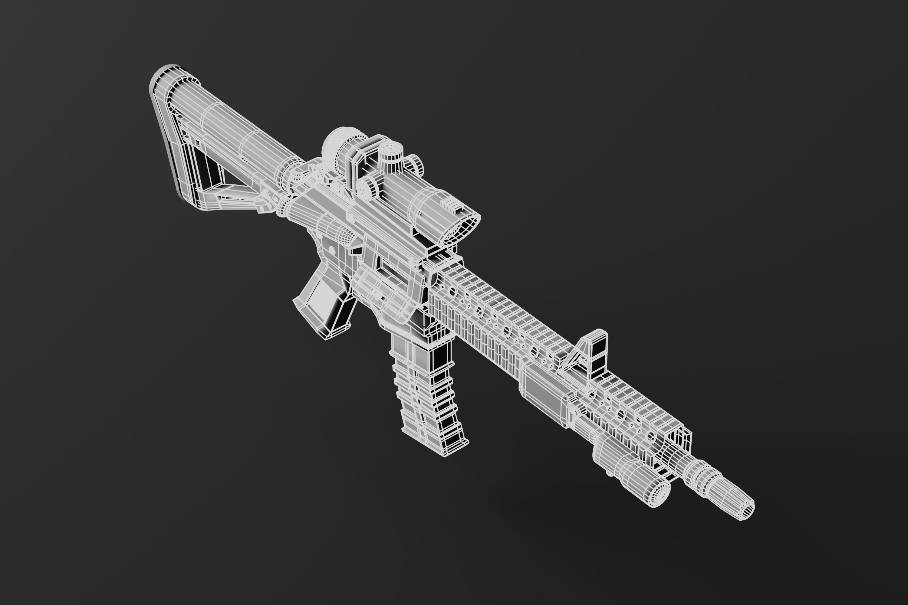 3D model Assault Rifle VR / AR / low-poly | CGTrader