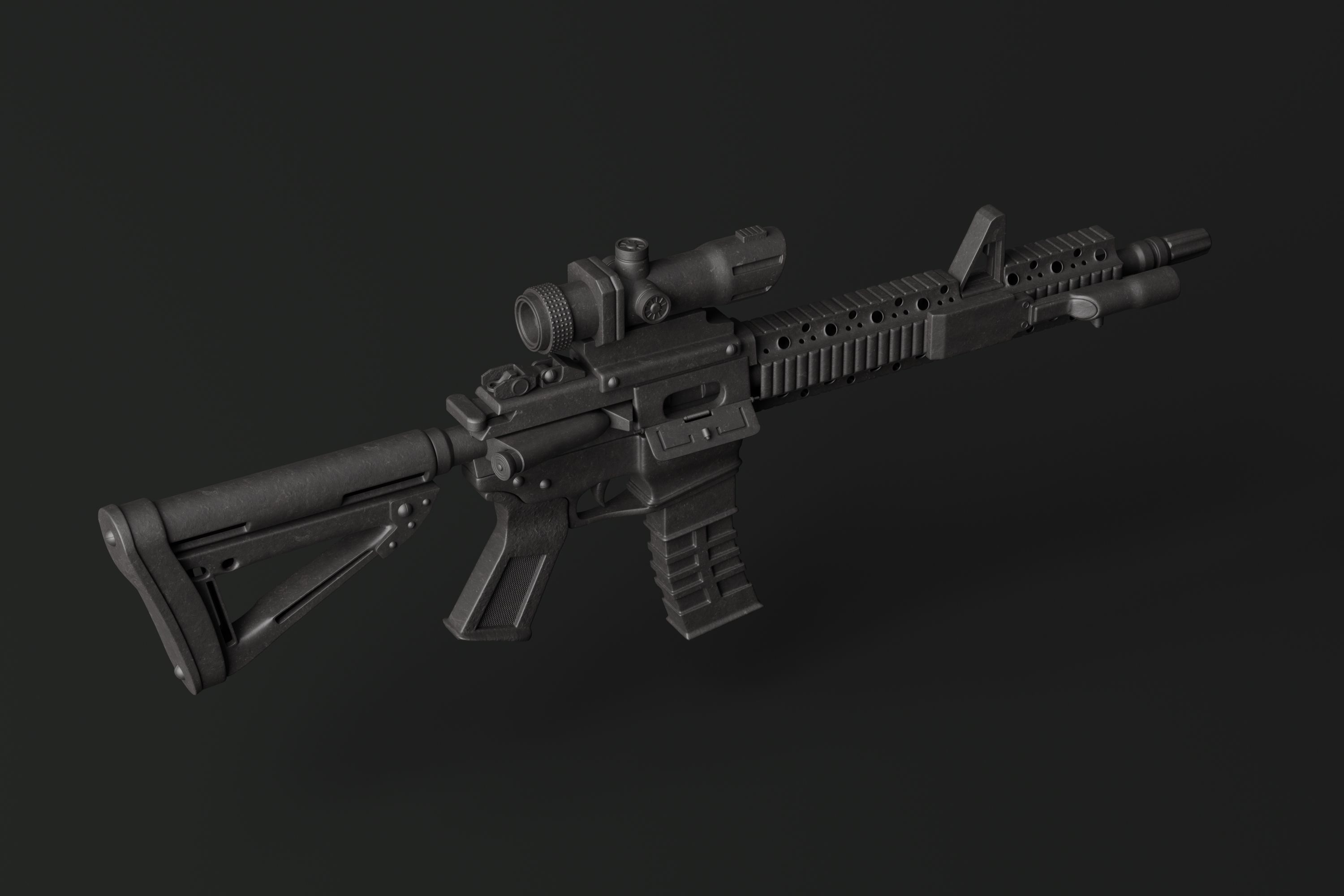 3D model Assault Rifle VR / AR / low-poly | CGTrader