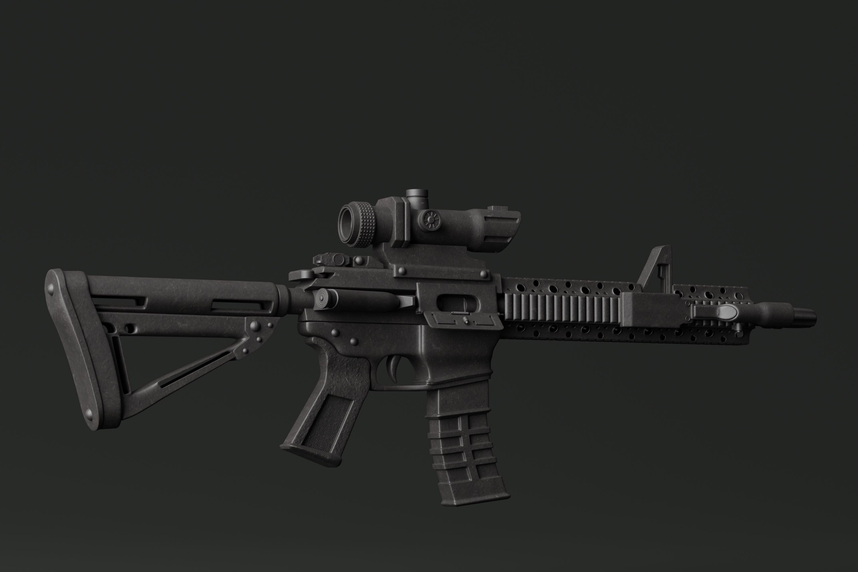 3D model Assault Rifle VR / AR / low-poly | CGTrader