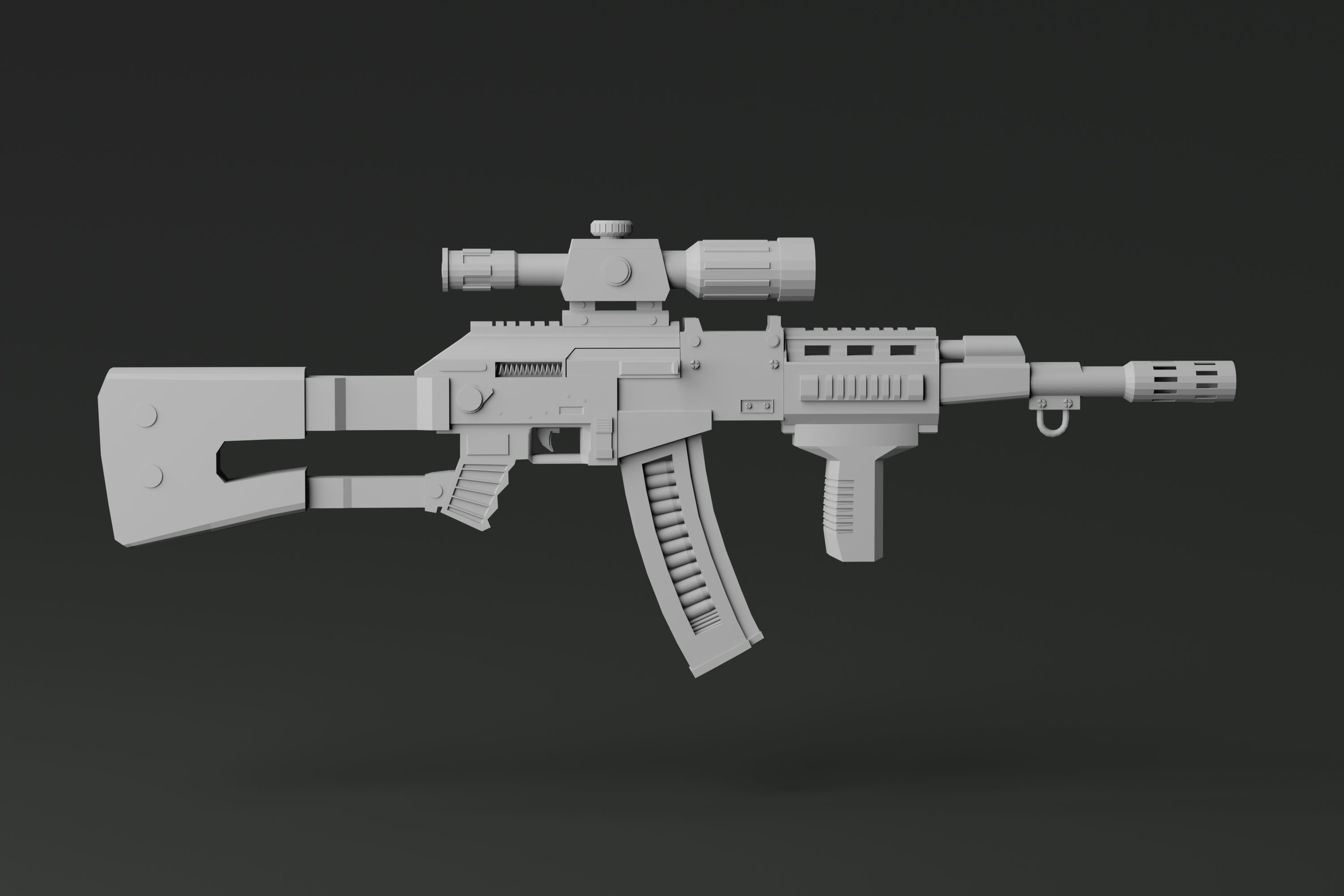 3D model Assault Rifle Gun VR / AR / low-poly | CGTrader