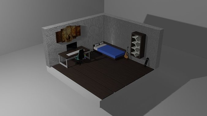 3D model Small Bedroom VR / AR / low-poly | CGTrader