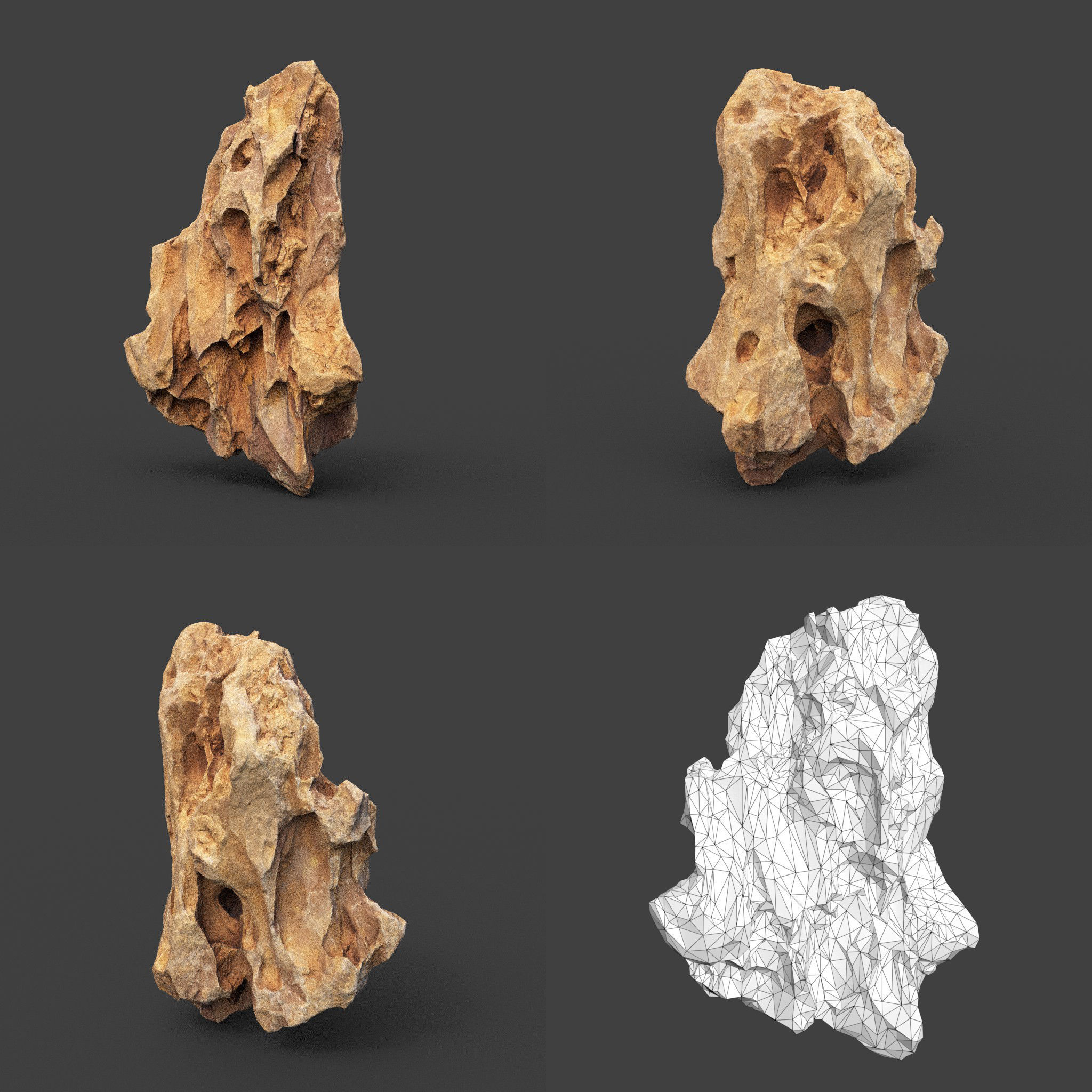 3D model Erosion Rock Photogrammetry 220726 - Ultra HD 16K Textures VR ...