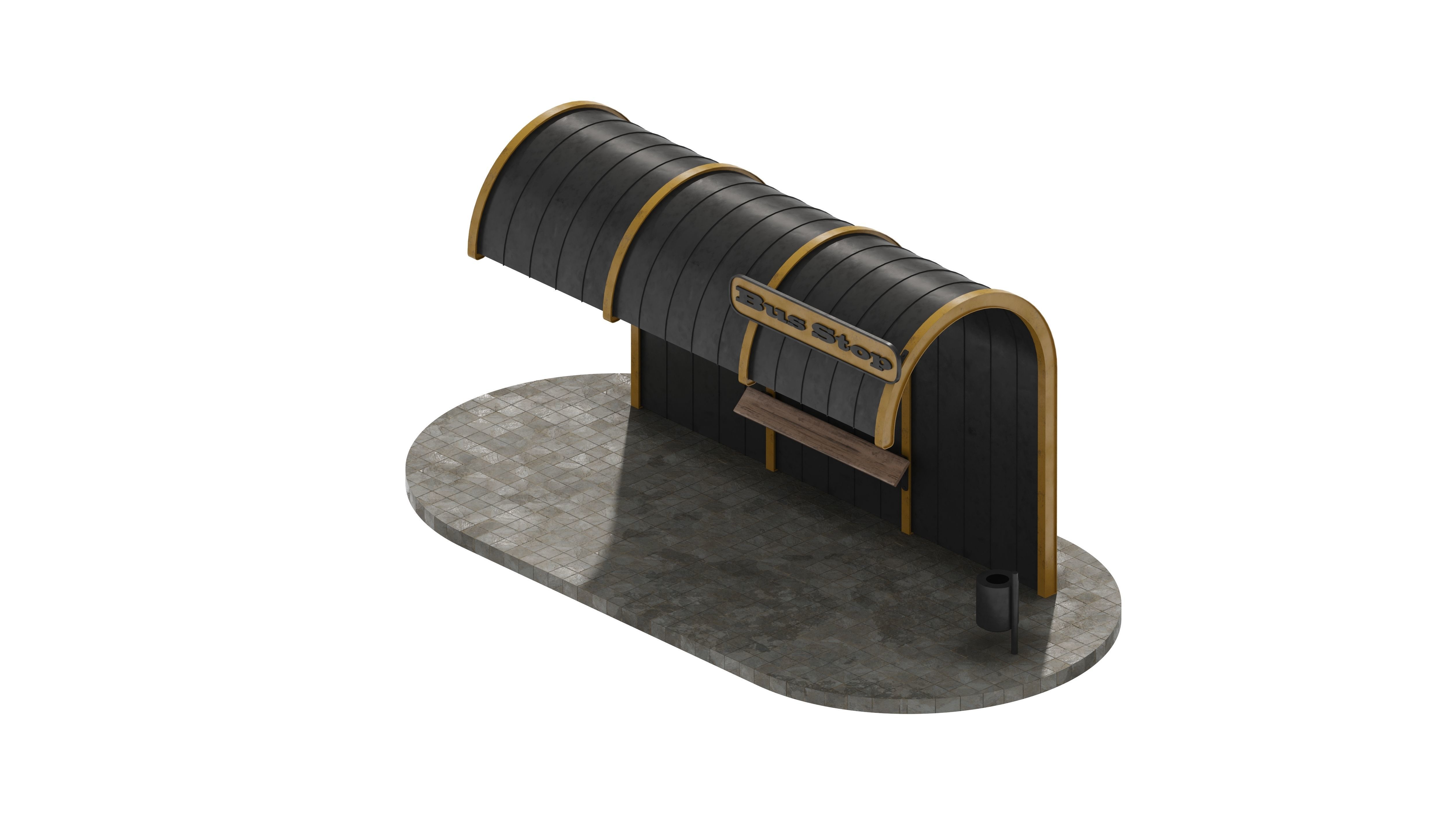 Bus Stop 1 3D model | CGTrader