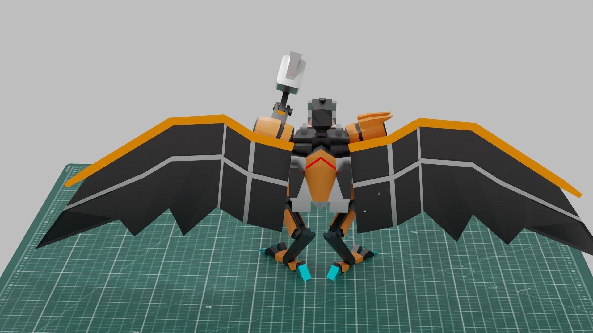 Winged Robot Low Poly 3D model | CGTrader