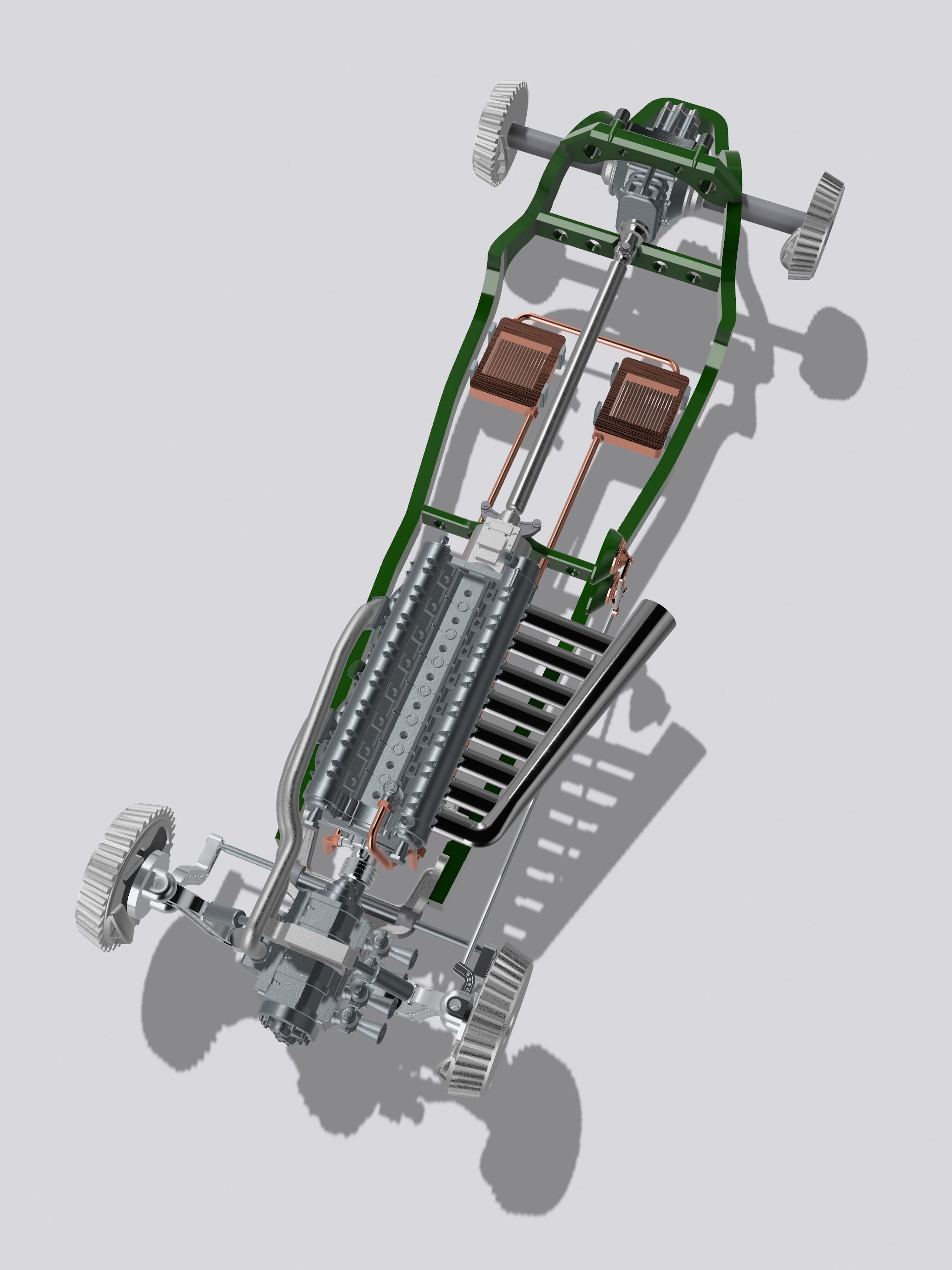 MCS Speedster Blown Straight 8 Engine N Driveline 3D model 3D printable ...