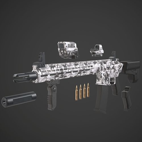 rec7 rifle free 3D model | CGTrader