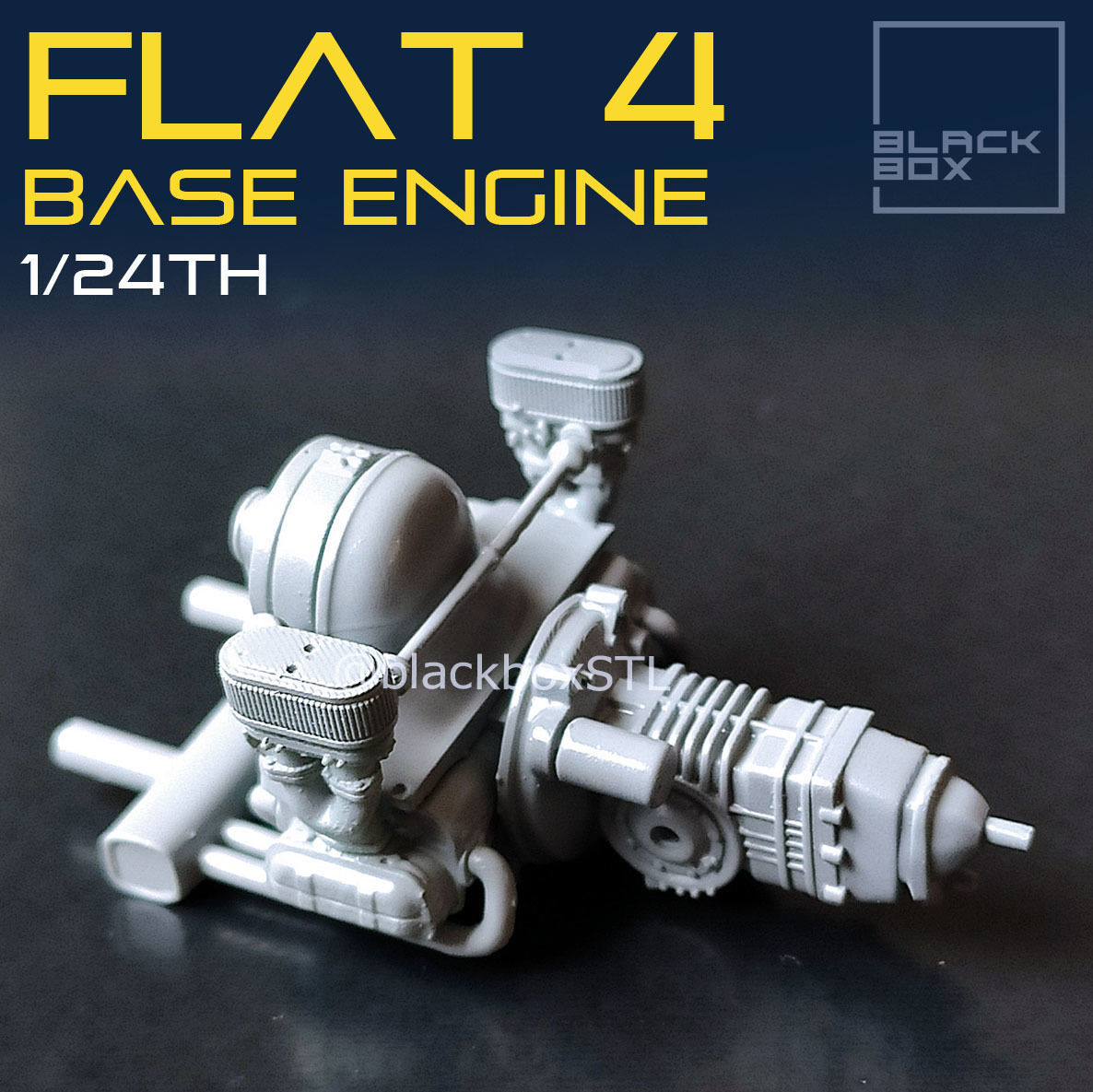 Flat Four BASE ENGINE 1-24th for modelkits and diecast 3D model 3D ...