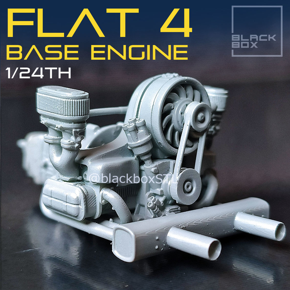 Flat Four BASE ENGINE 1-24th for modelkits and diecast 3D model 3D ...