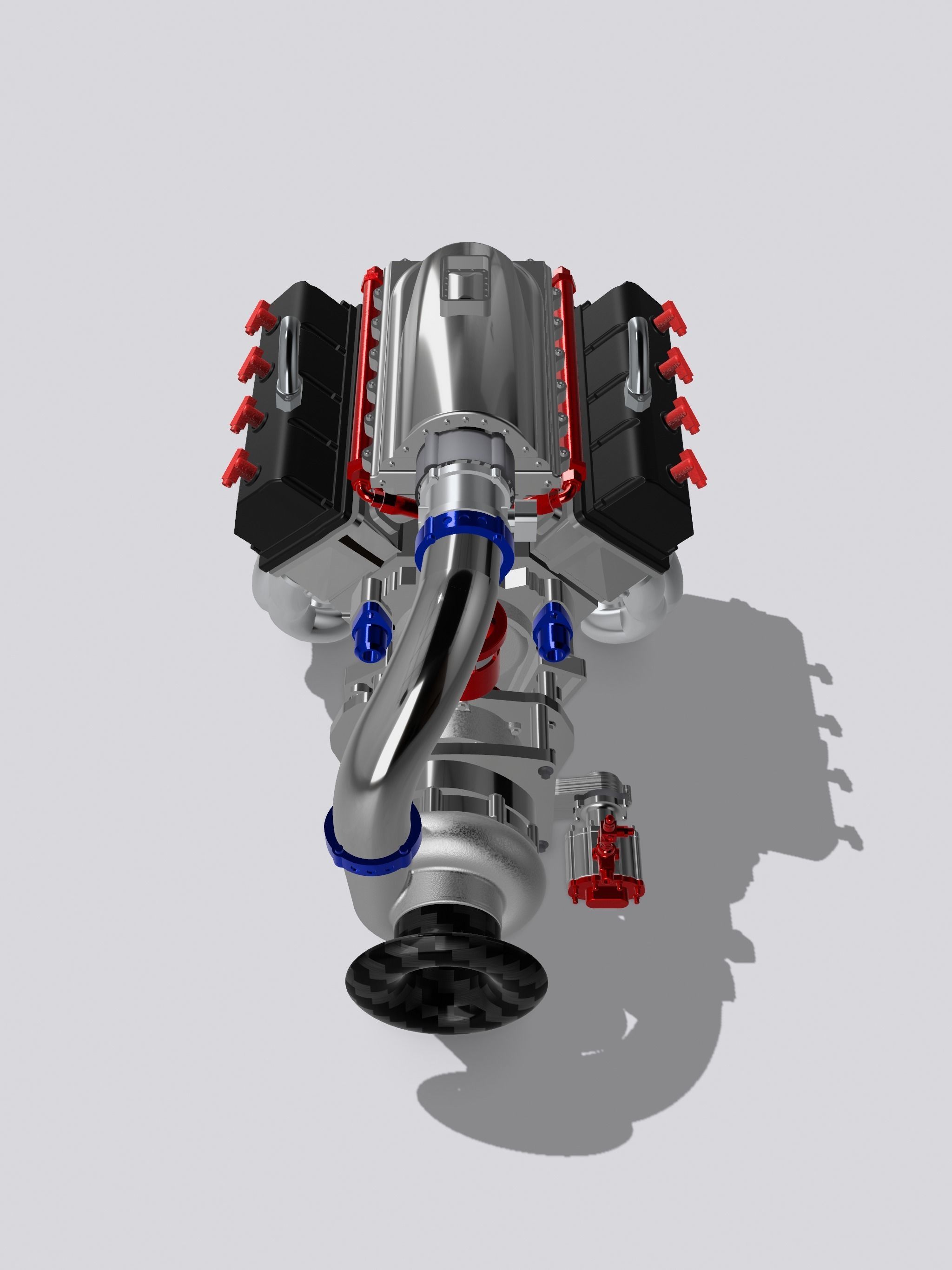 Procharged Hemi Engine with accessories 3D model 3D printable | CGTrader