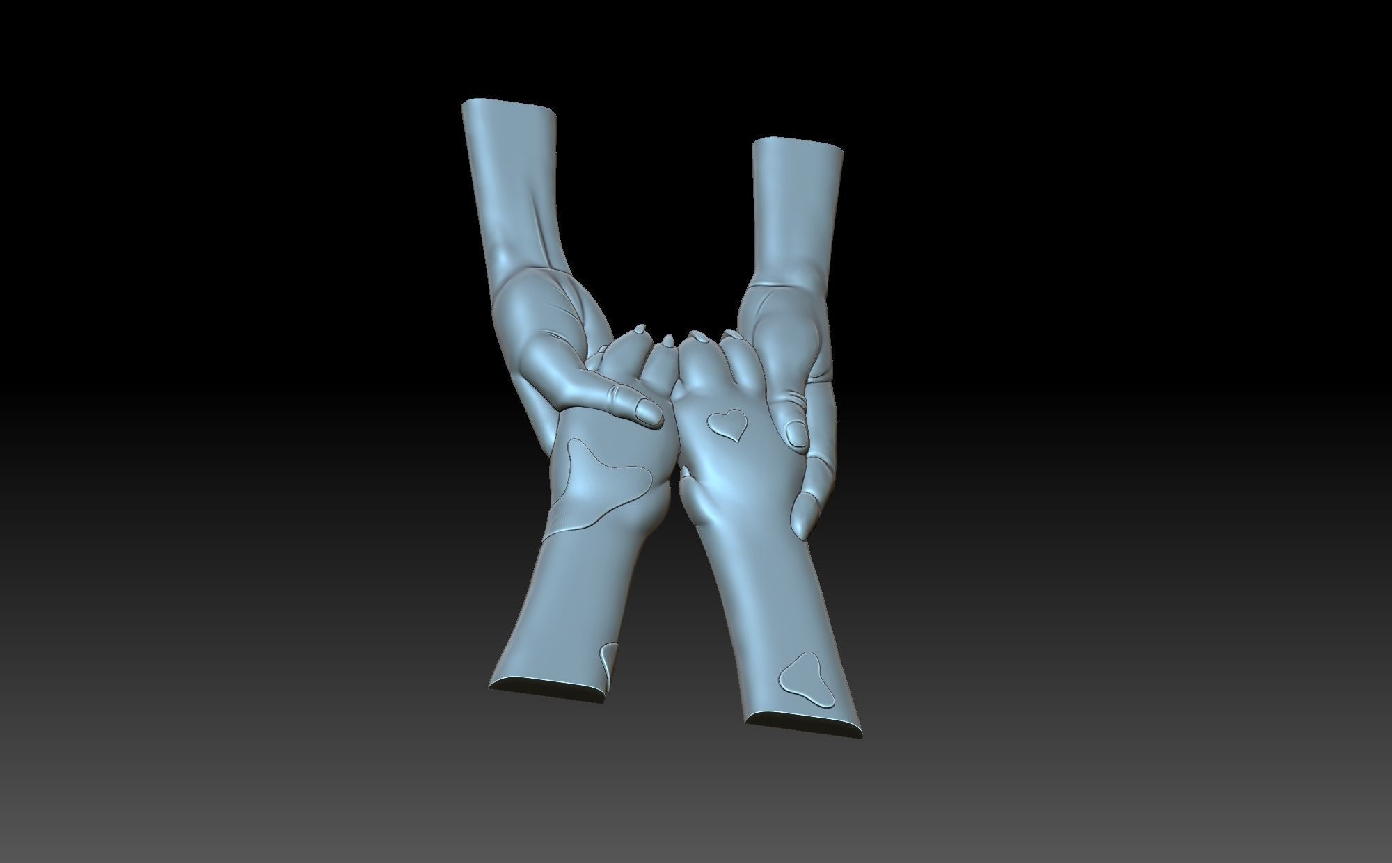 Human hands and dog paws 3D model 3D printable | CGTrader