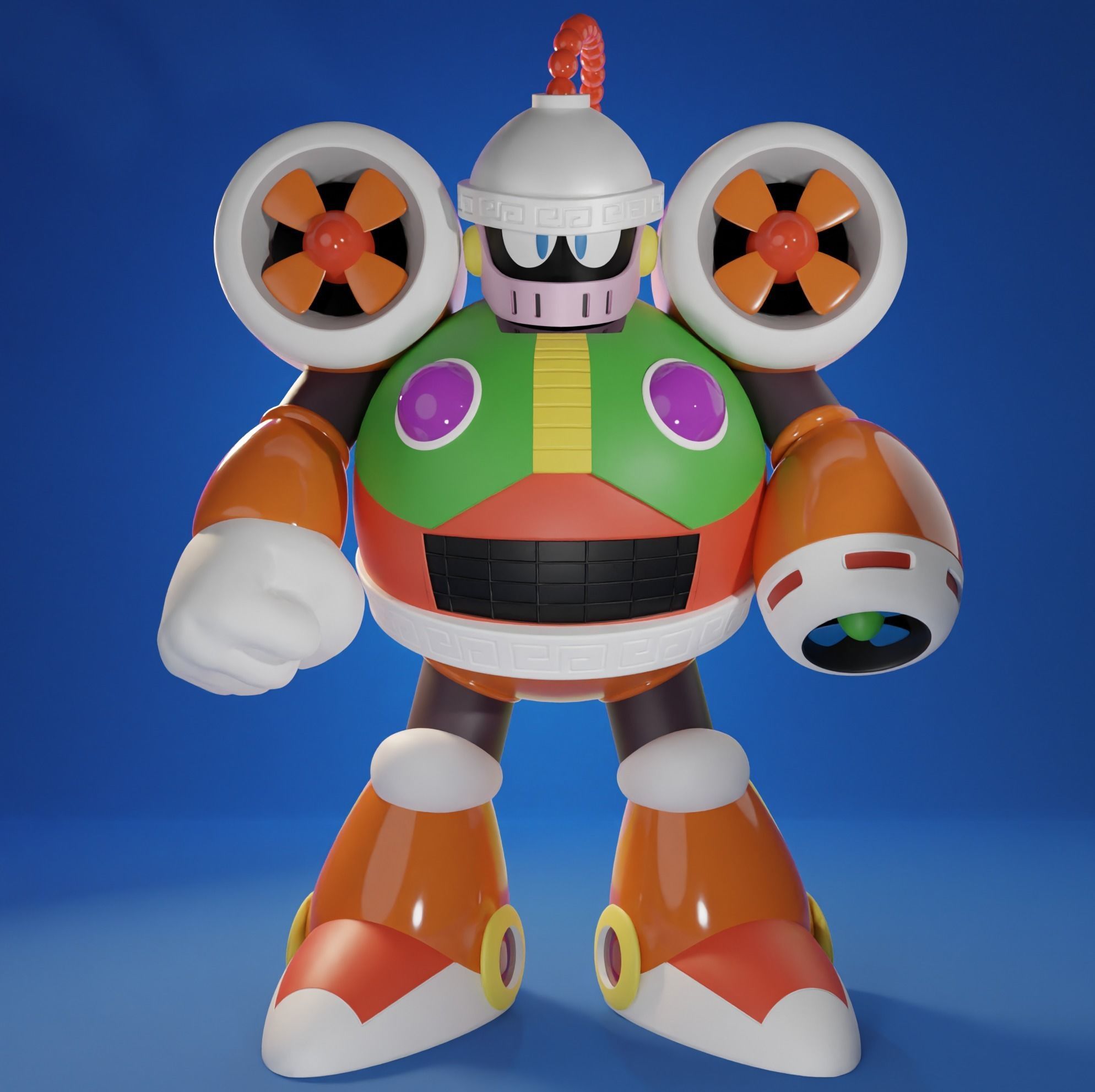WindMan Rockman MegaMan Famicom Nes 8Bit 3D model 3D model | CGTrader