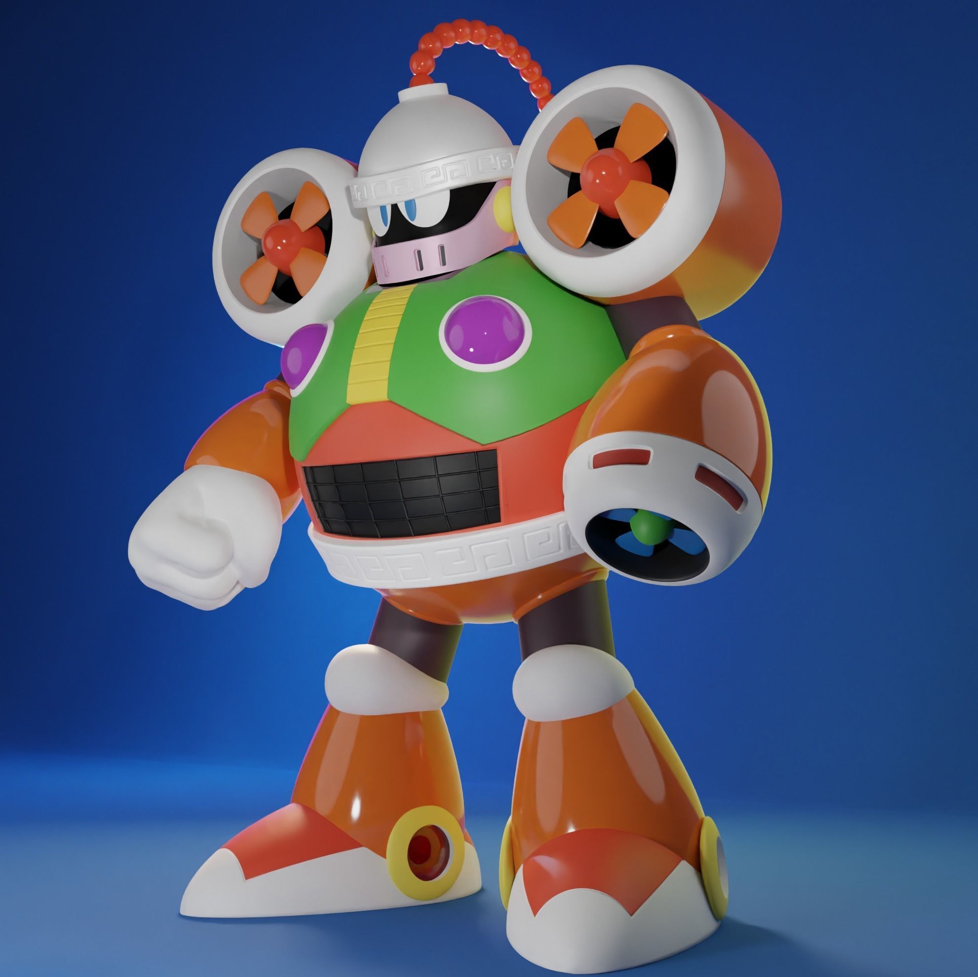 WindMan Rockman MegaMan Famicom Nes 8Bit 3D model 3D model | CGTrader