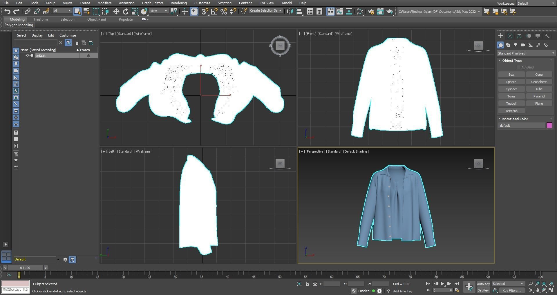 Unisex Denim Shirt Design free 3D model | CGTrader