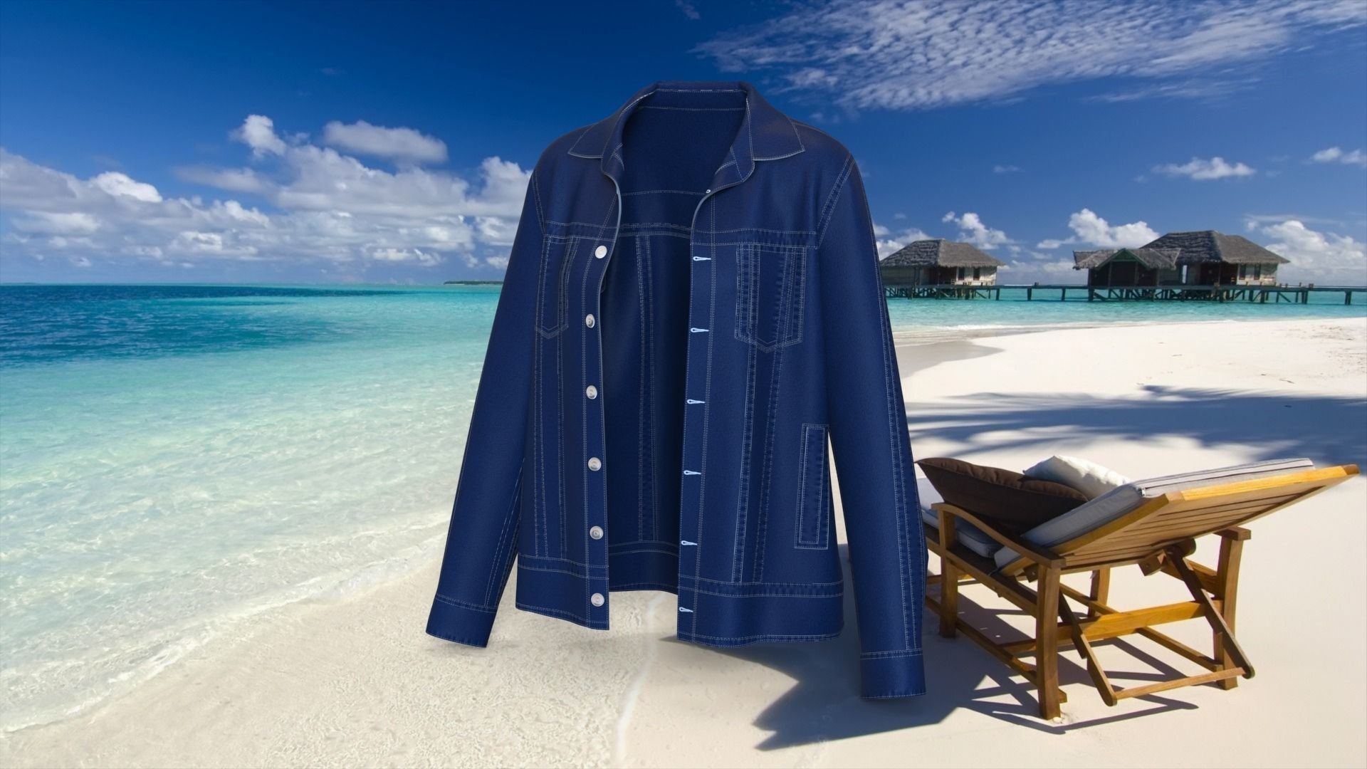 Unisex Denim Shirt Design free 3D model | CGTrader