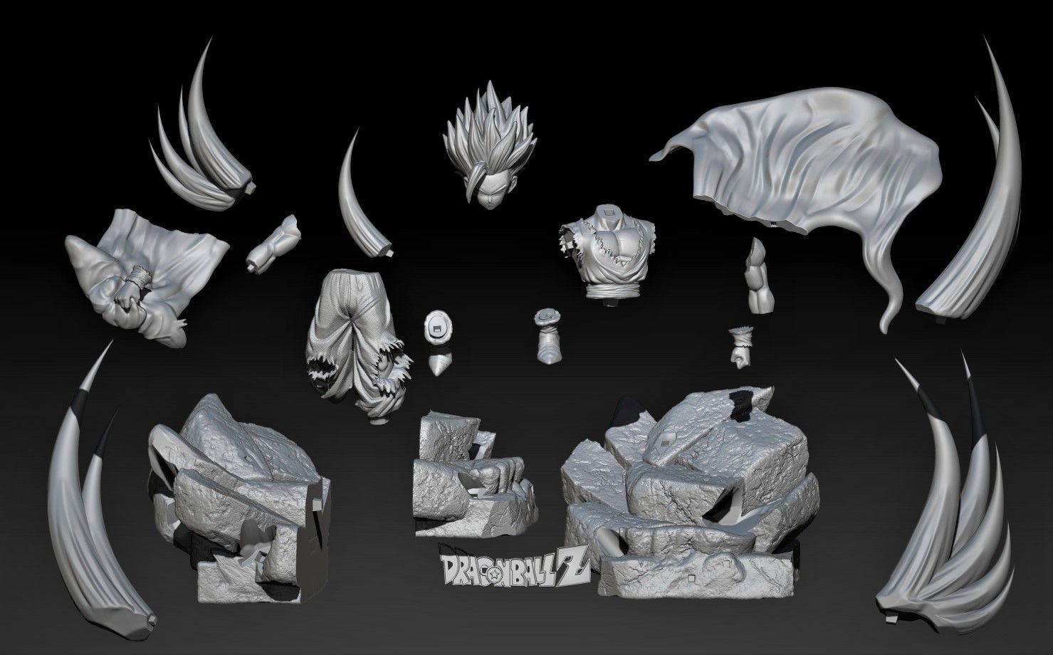 Gohan ssj2 3D model 3D printable | CGTrader