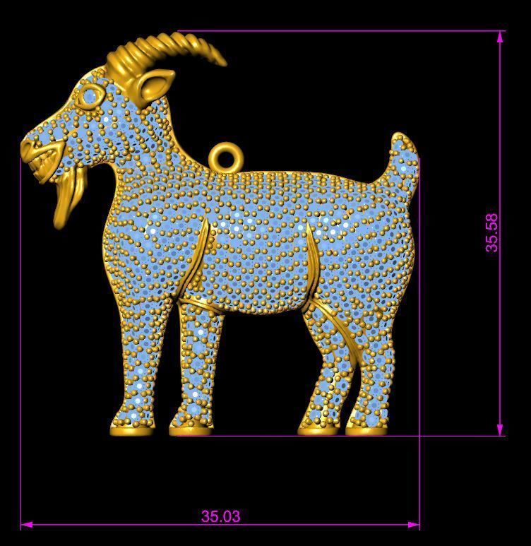 pet goat necklace direct casting 3D model animated | CGTrader