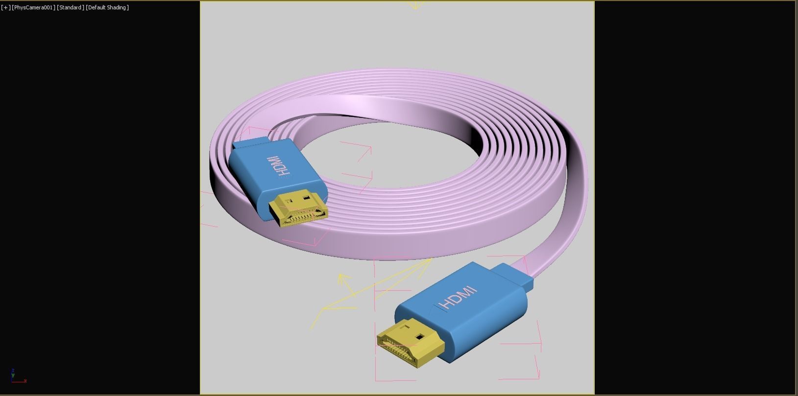 HDMI with flat cable bundle in 3d render 3ds max 2020 3D model | CGTrader