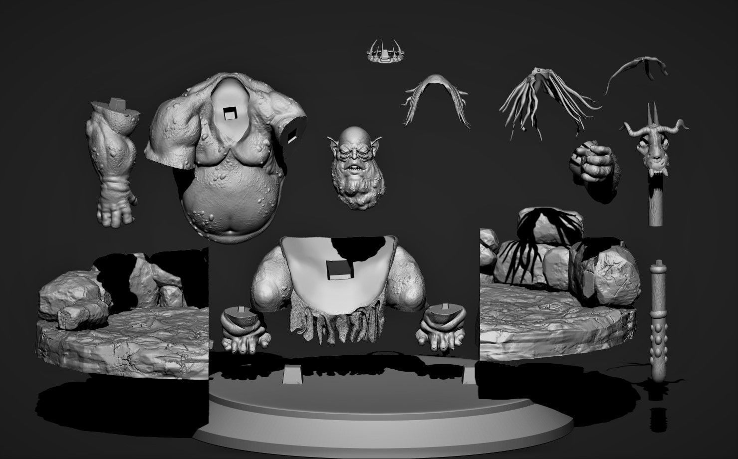 Goblin king The big goblin Rey Trasgo Gran trasgo 3D model 3D printable ...