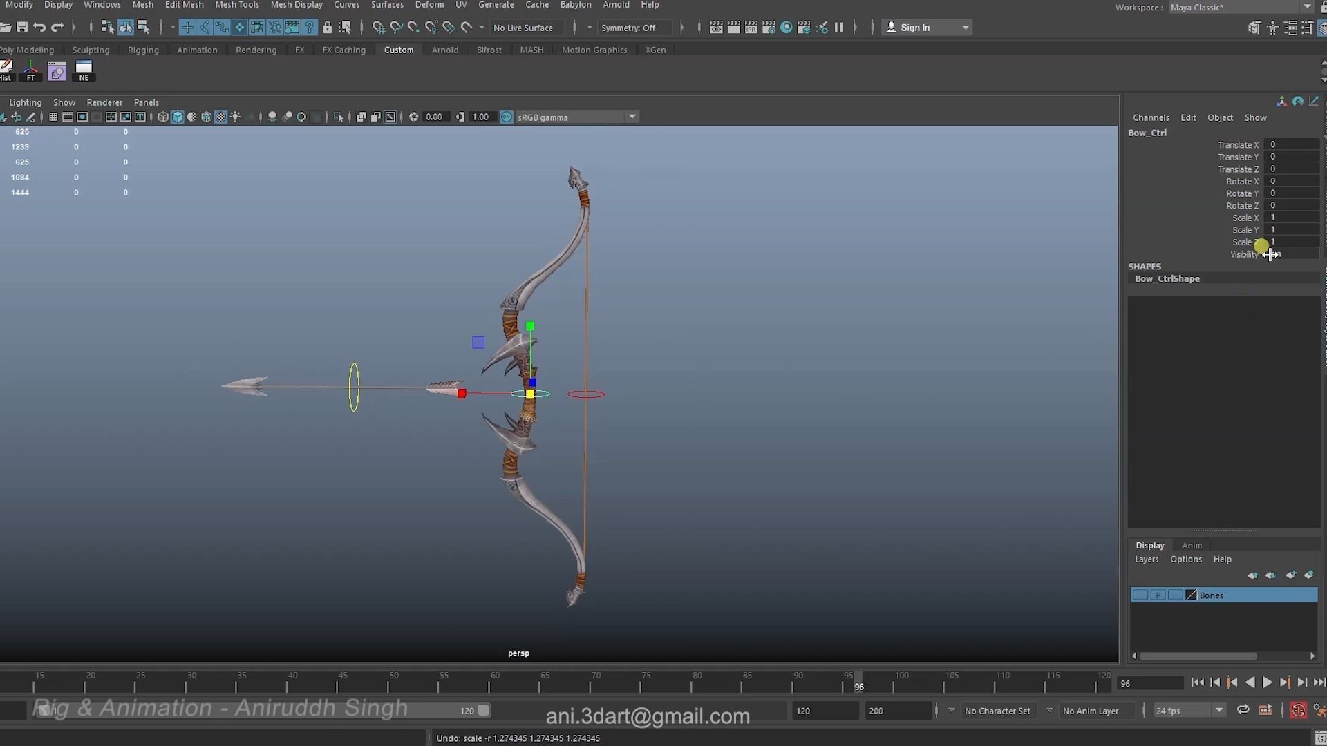 3D model 3D Bow and Arrow Advance Rig VR / AR / low-poly | CGTrader