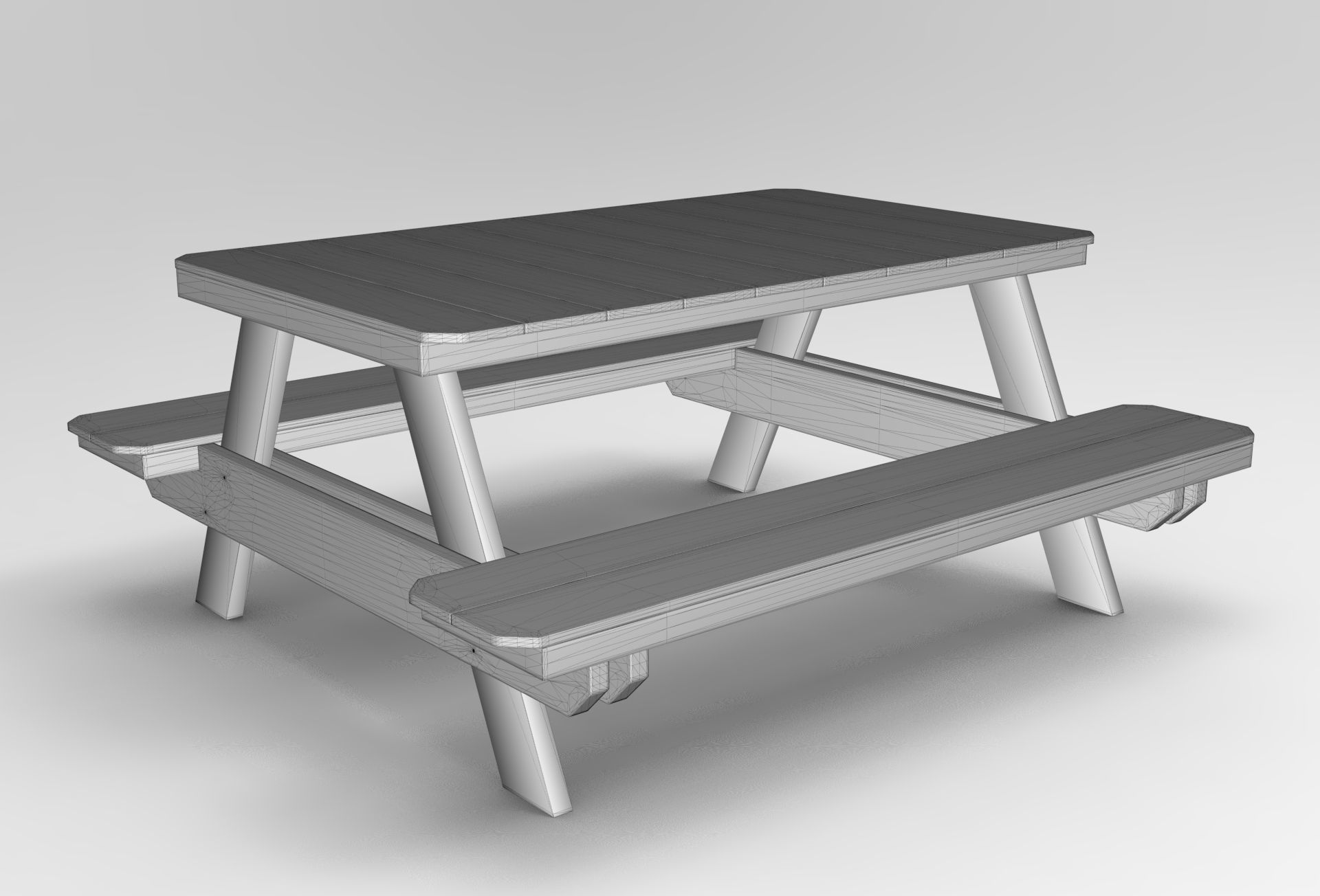 3D model Picnic Table VR / AR / low-poly | CGTrader