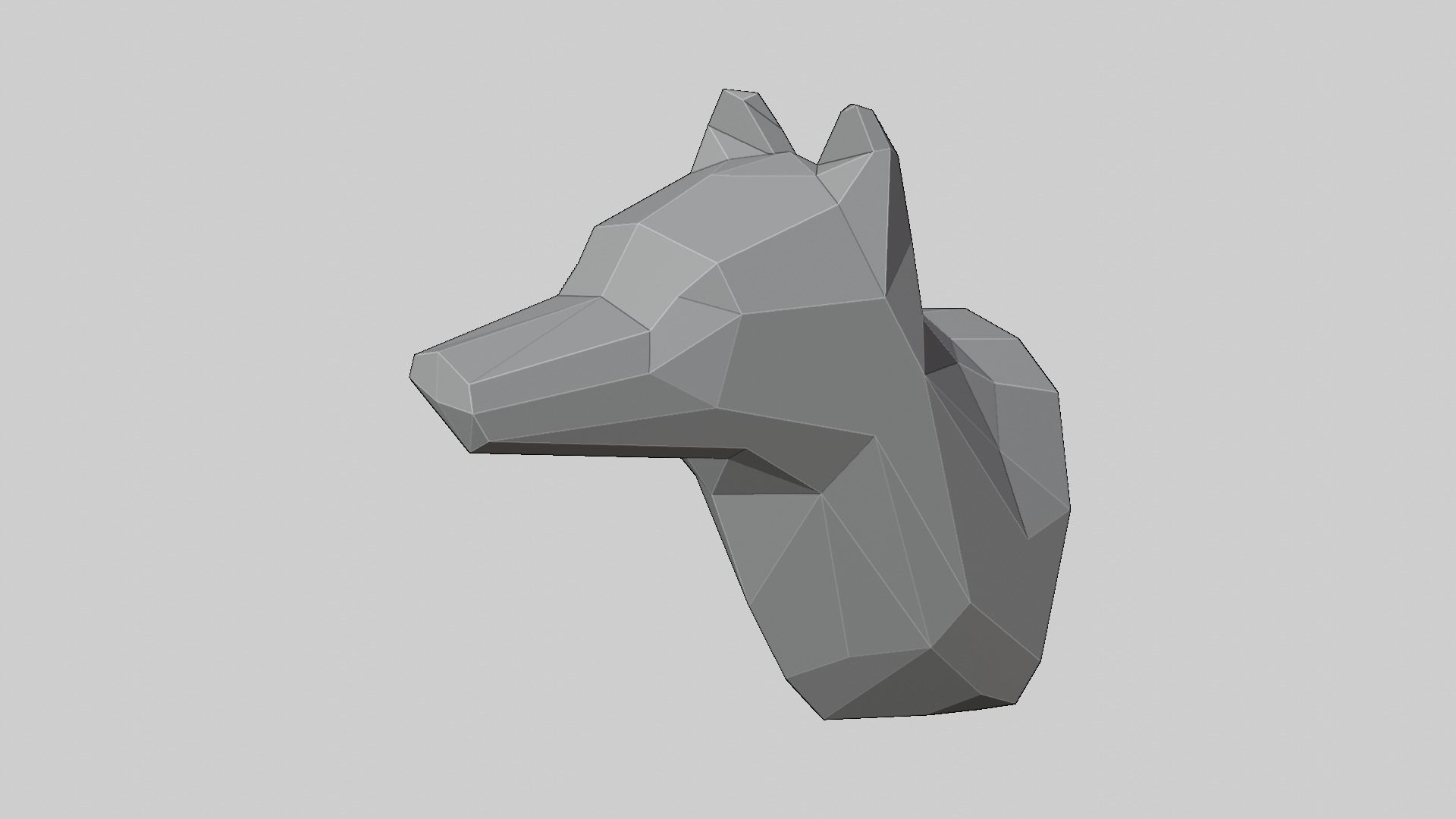Low-Poly Wall Mounted Wolf Head 3D model 3D printable | CGTrader