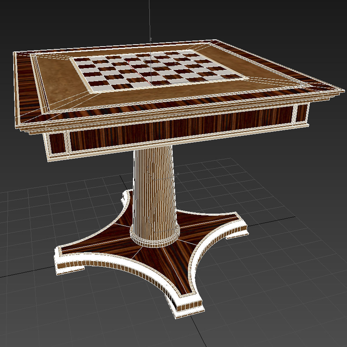 Linley Classic Games Table Chess 3D model | CGTrader