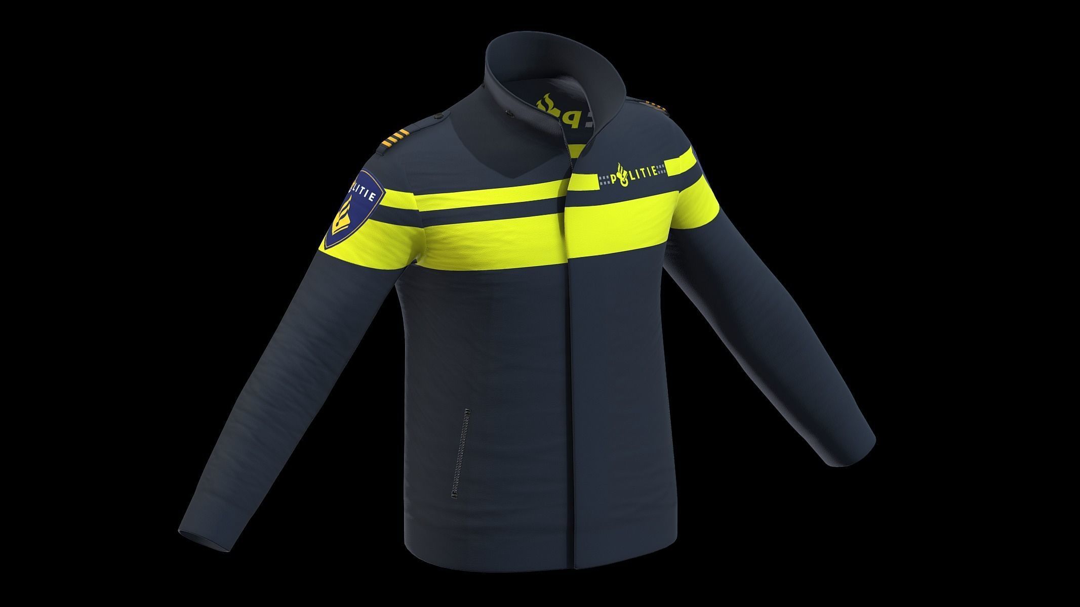 3D model Dutch police jacket Low Poly PBR Realistic VR / AR / low-poly ...