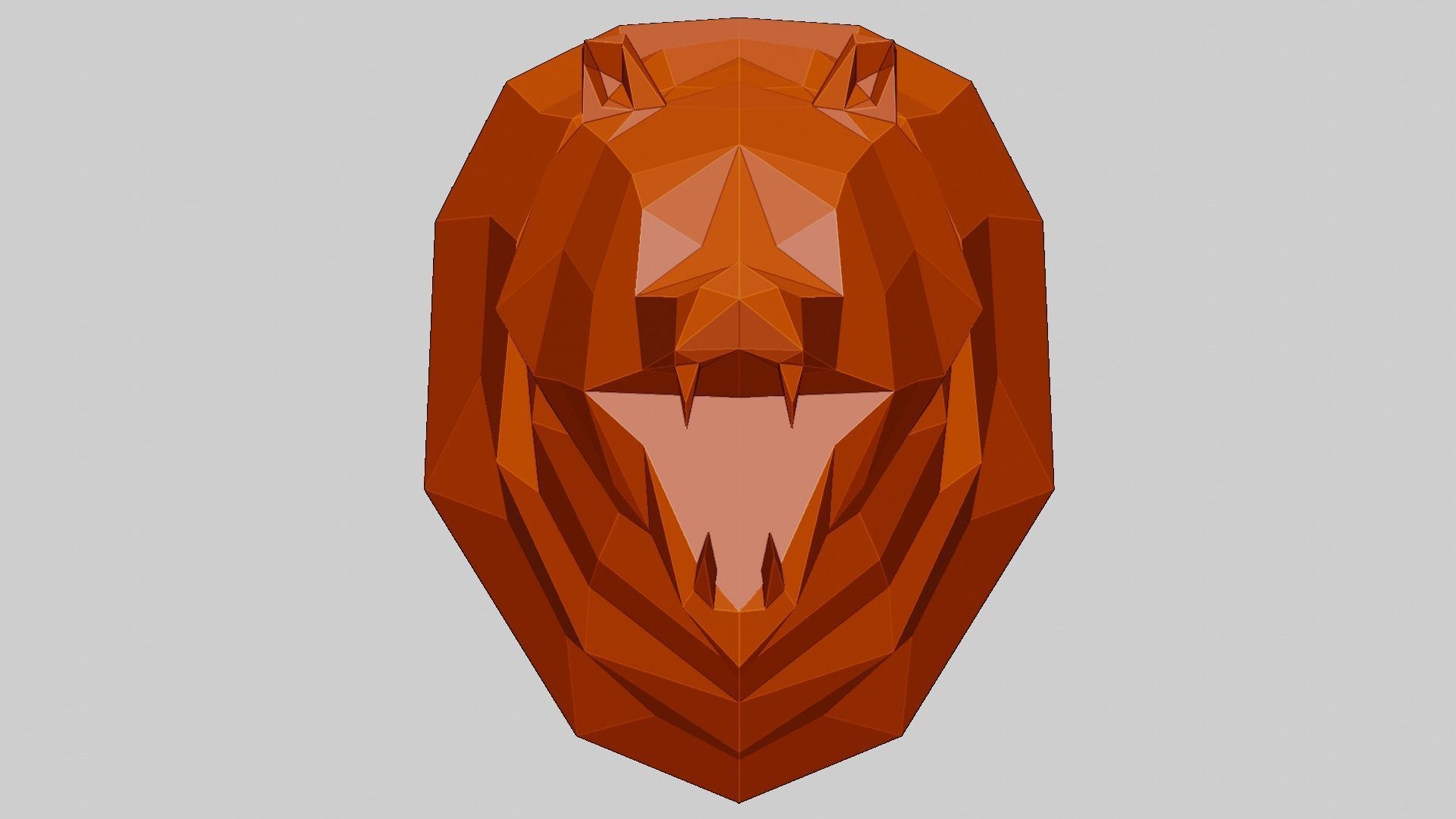 Low-Poly Wall Mounted Bear Head 3D model 3D printable | CGTrader