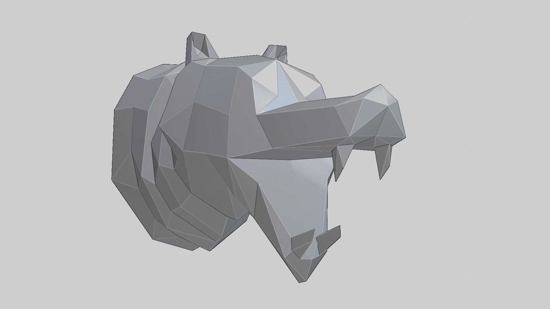 Low-Poly Wall Mounted Bear Head 3D model 3D printable | CGTrader