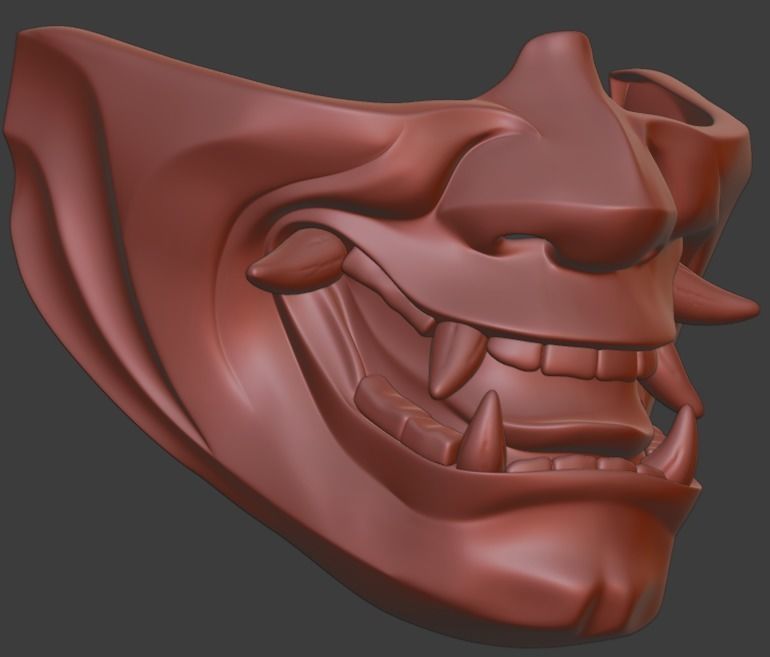 Hannya half mask 3D print model 3D print model 3D model 3D printable ...