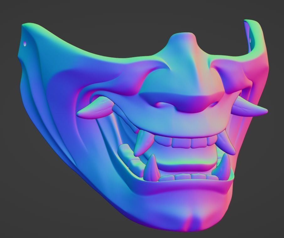 Hannya half mask 3D print model 3D print model 3D model 3D printable ...