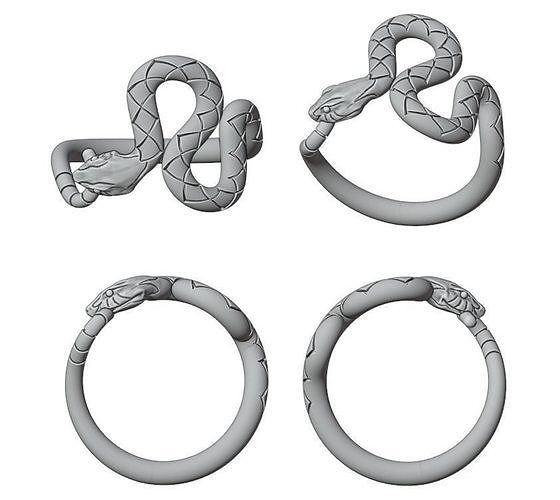 Snake ring 3D model 3D printable | CGTrader