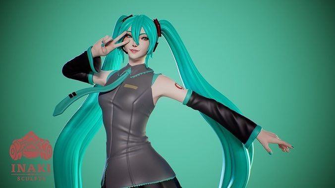 Hatsune Miku 3D model 3D printable | CGTrader