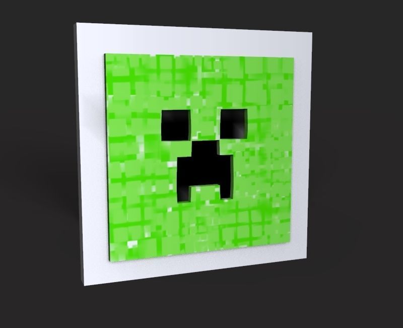 Creeper logo 3D Minecraft 3D model 3D printable | CGTrader