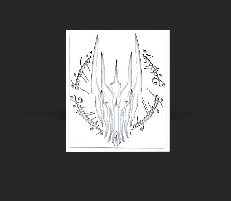 Sauron silhouette logo 3D Elvish letters 3D model 3D printable | CGTrader