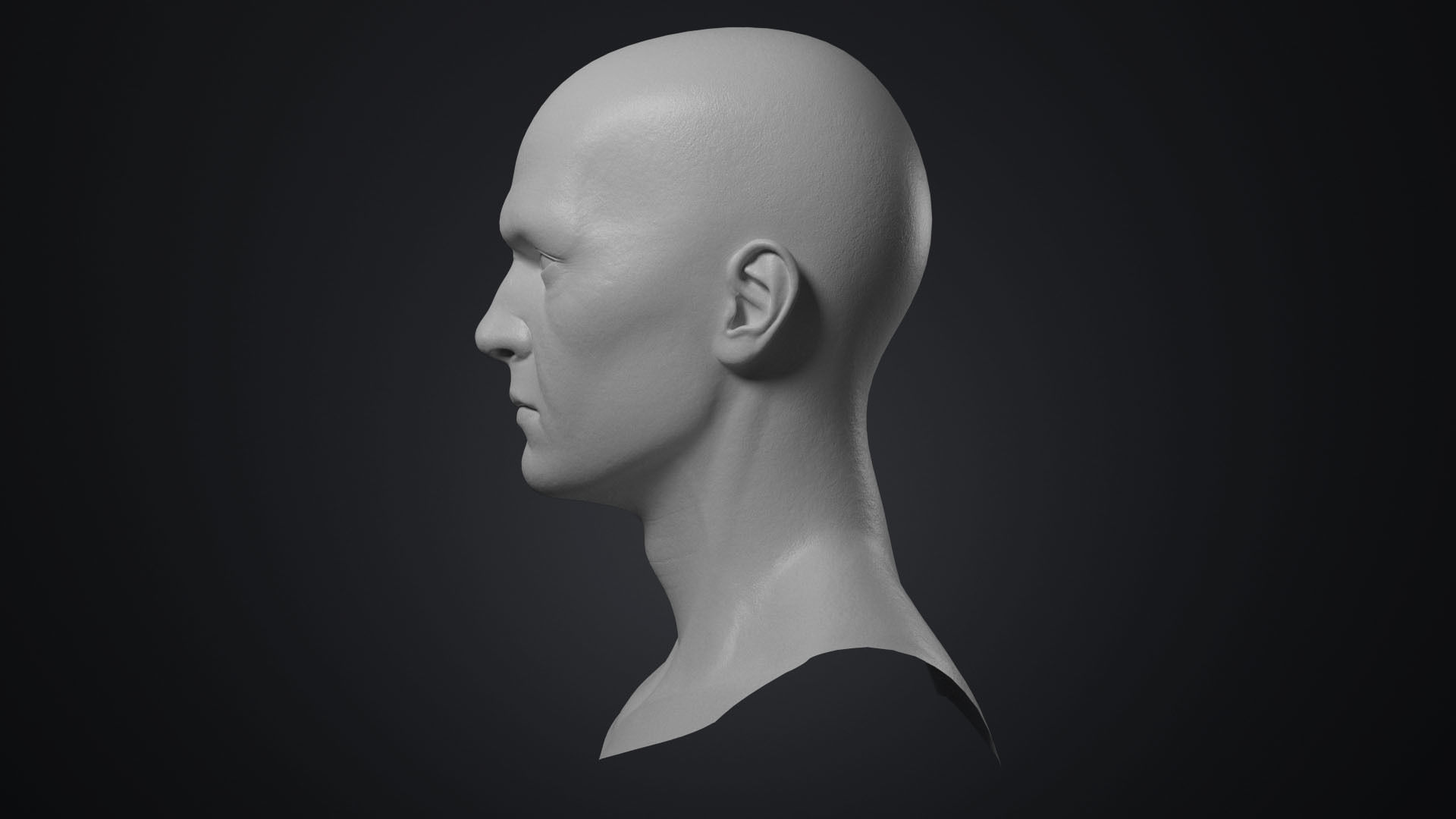 3D model Male Head With Detailed Realistic Skin Texture VR / AR / low ...