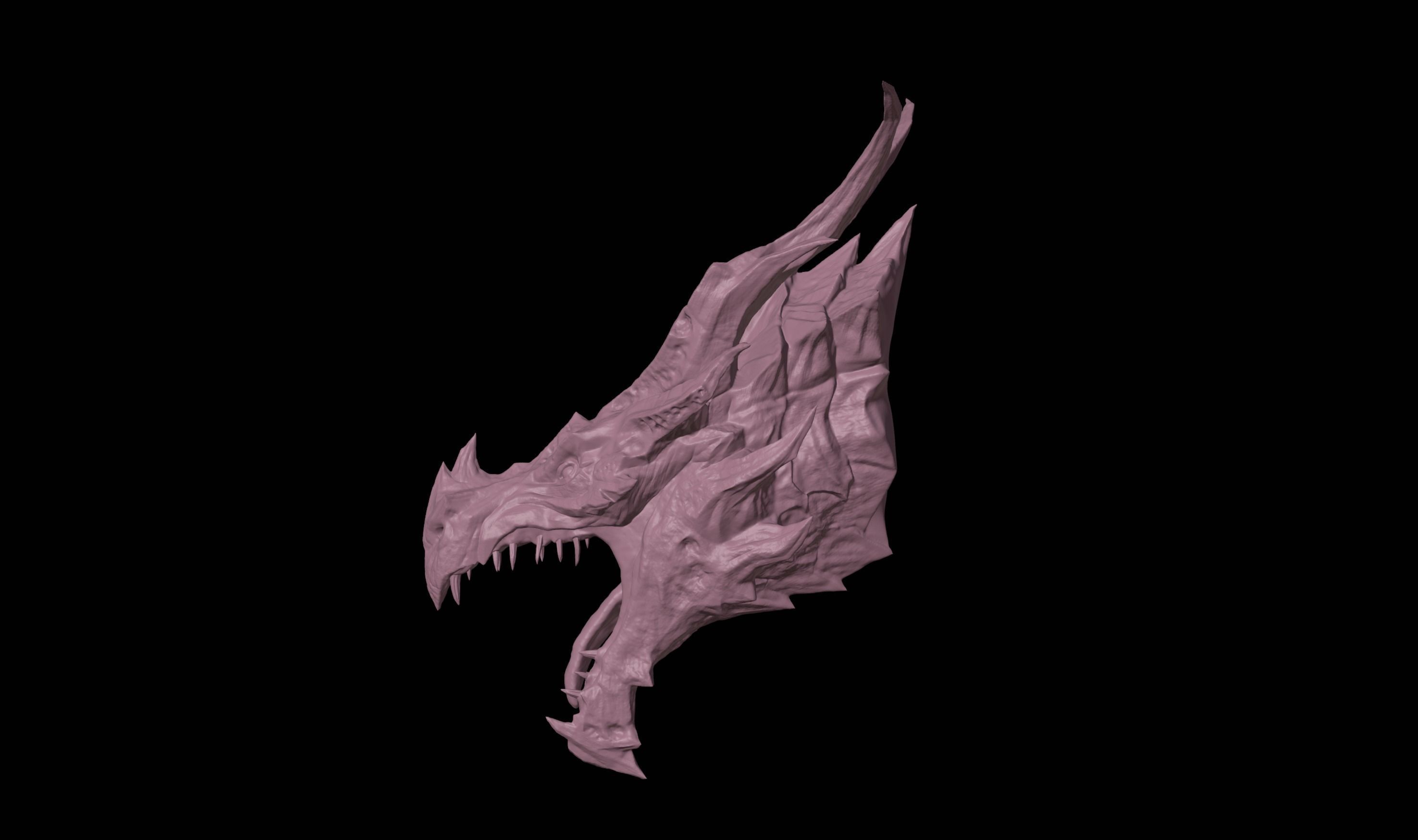 Alduin High Detail Bust 3D Model From TES V Skyrim 3D model 3D ...