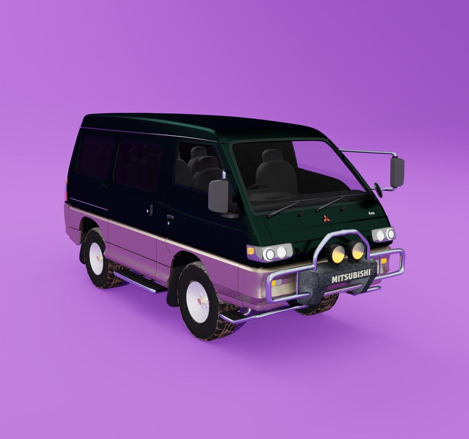 3D model Mitsubishi Delica 1991 VR / AR / low-poly | CGTrader