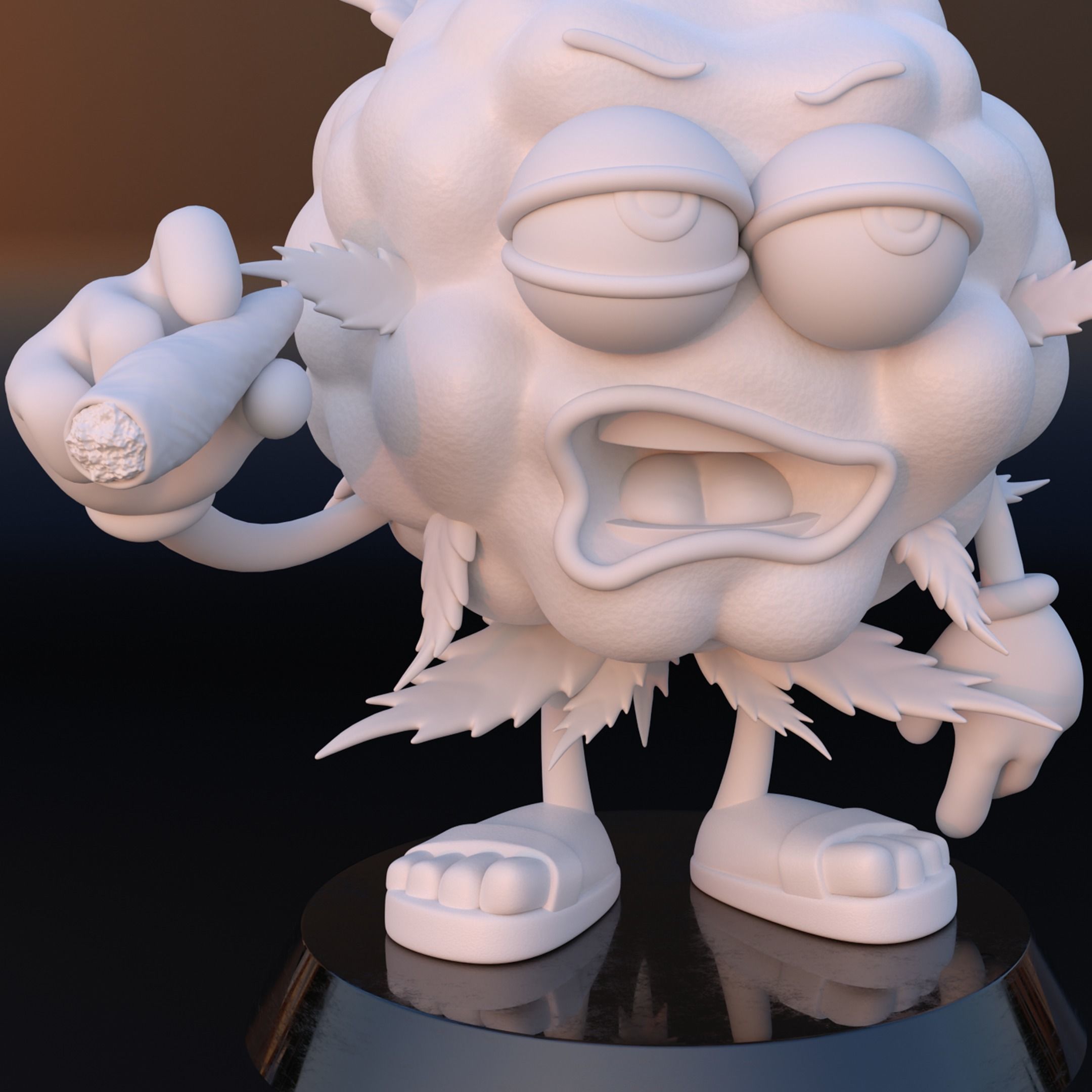 Buddy - Cartoonish character smoking himself 3D model 3D printable ...