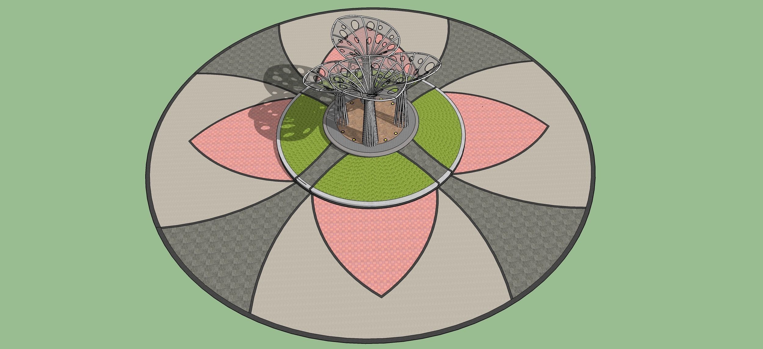 4 cone artwork roundabout 3d sketchup 3D model | CGTrader