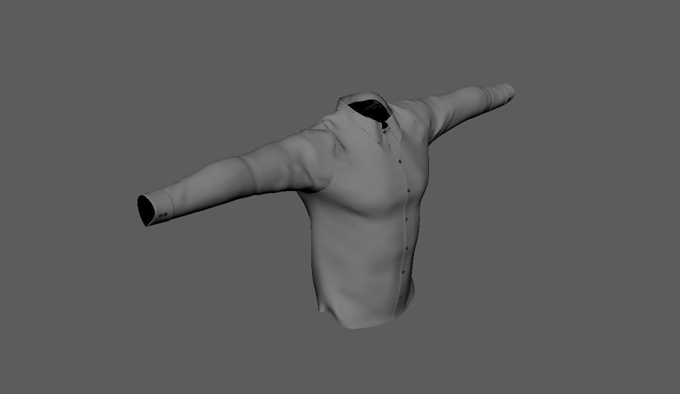formal full sleeves shirt 3D model | CGTrader
