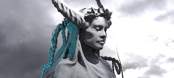 Dark Ages Drapery Lady Bust 3D model | CGTrader