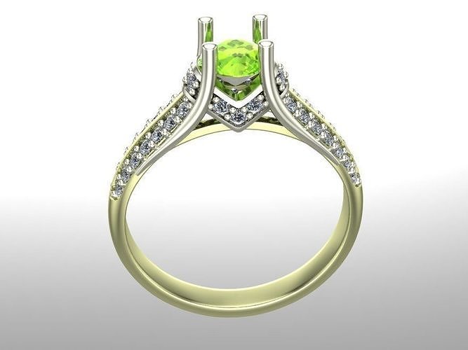 rings peridot engagement ring 3D model 3D printable | CGTrader