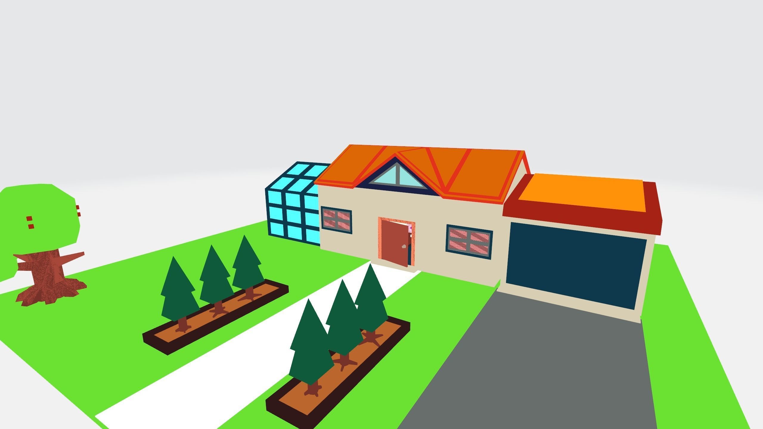 Animated House for game ready animation low poly cartoon free VR / AR ...
