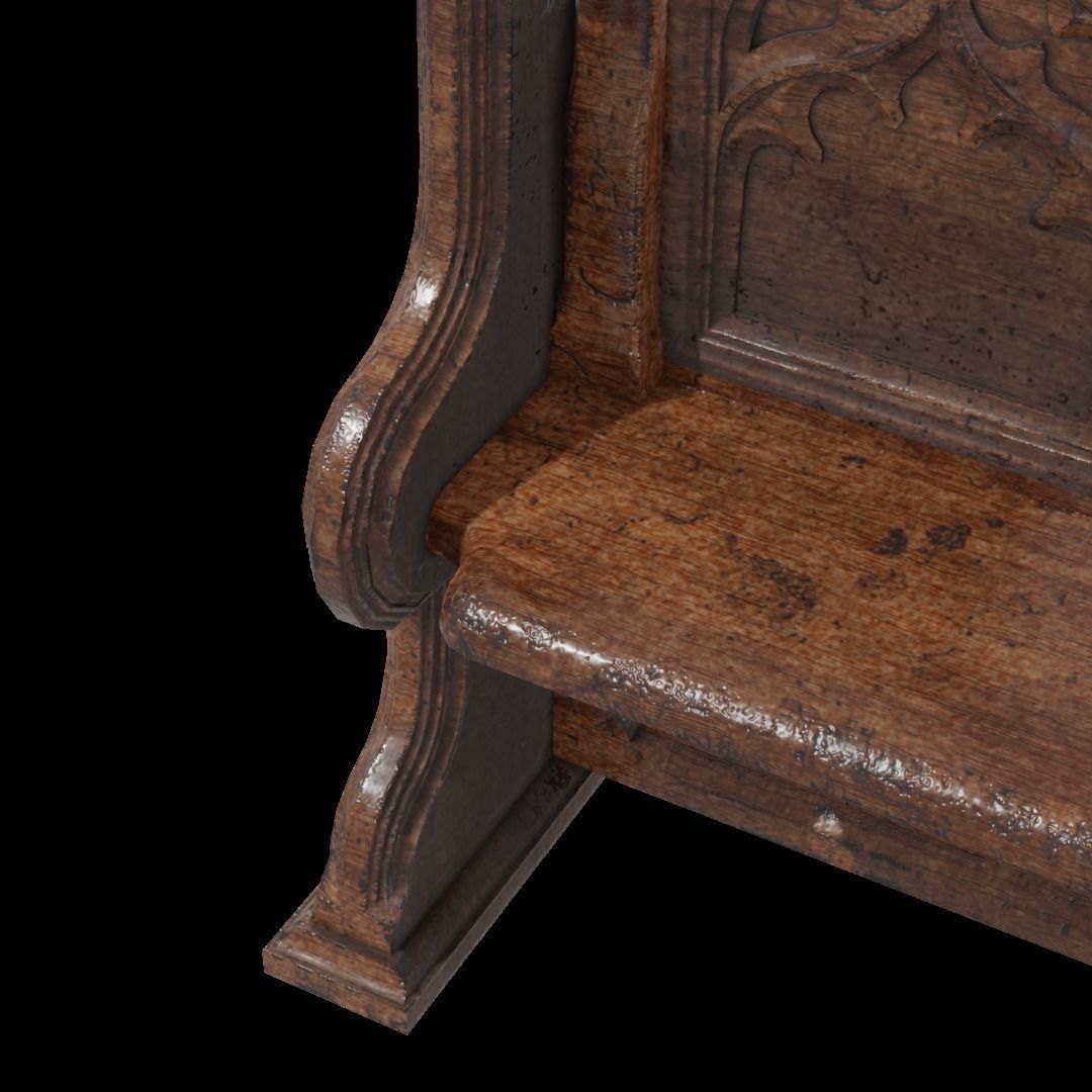 3D model Gothich Church Bench VR / AR / low-poly | CGTrader