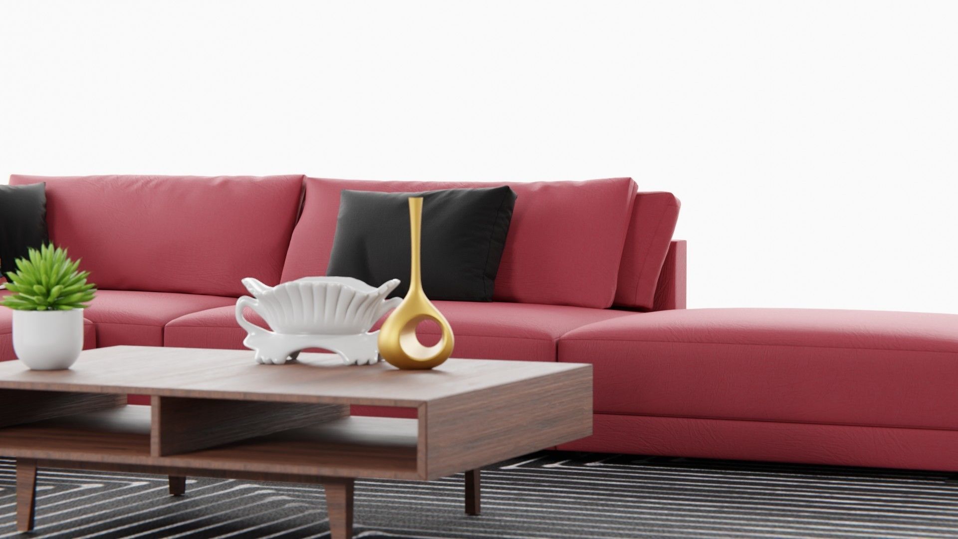 Poliform Bristol Red Sofa Setup 3D model | CGTrader