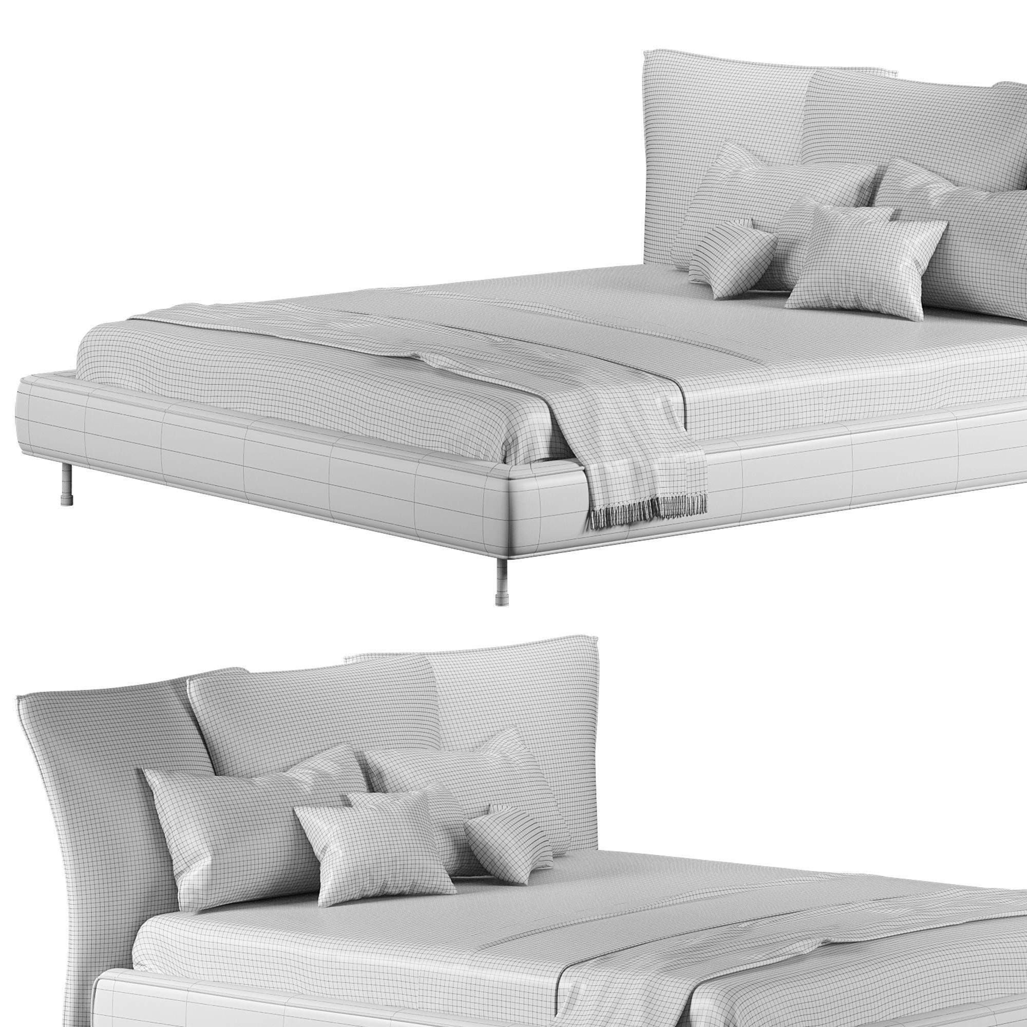 Madame C bed by bonaldo 3D model | CGTrader