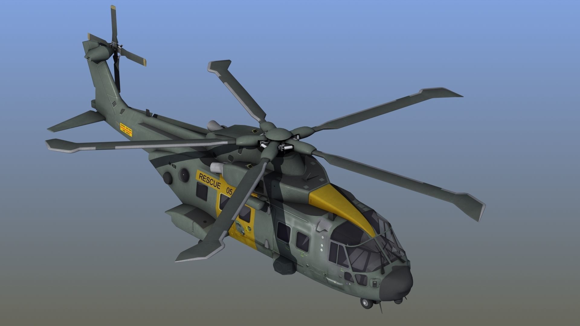 AH101 Merlin Helicopter 3D model | CGTrader