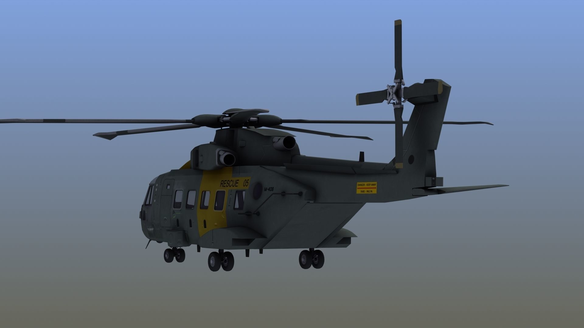 AH101 Merlin Helicopter 3D model | CGTrader